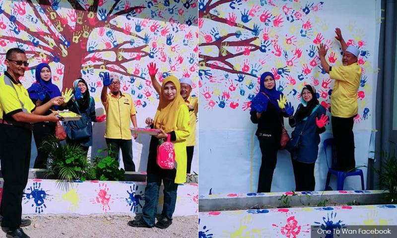 Siswa UiTM hasilkan mural 1,700 cap tapak tangan