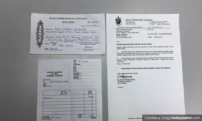 DAP refutes Najib, produces approval letter, receipt for chair rental